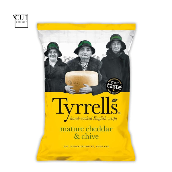 TYRRELLS POTATO CHIPS-MATURE CHEDDAR & CHIVE 150G – Cut Butchery
